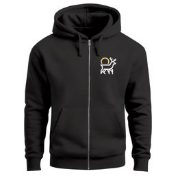 Neverless Sweatjacke 'Hirsch Sonne' Herren Gr&ouml;&szlig;e XL schwarz