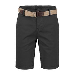 Lerros Bequeme Chino-Bermuda mit G&uuml;rtel und Minimalprint Herren Gr&ouml;&szlig;e 36 graphit