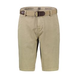 Lerros Bequeme Chino-Bermuda mit G&uuml;rtel und Minimalprint Herren Gr&ouml;&szlig;e 34 beige