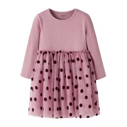 name it Kleid 'NMFNAGINA' M&auml;dchen Gr&ouml;&szlig;e 98 altrosa / schwarz