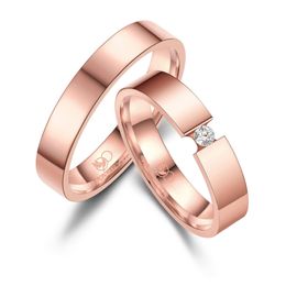 Marrya Ring 'MARRYA ES-45 Ehering aus Edelstahl' Damen Gr&ouml;&szlig;e 58 rosegold