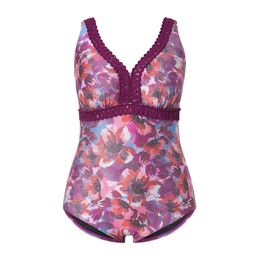 Ulla Popken Badeanzug Damen Gr&ouml;&szlig;e XXL/XXXL hellblau / lila / beere / pink