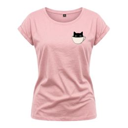 Makaya Shirt 'Cup Cat' Damen Gr&ouml;&szlig;e XXL pink