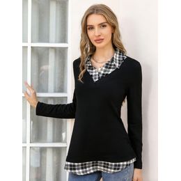 Yesfashion Bluse Damen Gr&ouml;&szlig;e XL schwarz