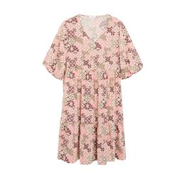s.Oliver Dress female size 32 Ivory / Sepia / Dusky pink / Bordeaux