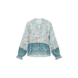 Gaya Bluse 'Fashion Look' Damen Gr&ouml;&szlig;e XXL saphir / hellblau / petrol / pfirsich