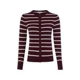 Marie Lund Strickjacke Damen Gr&ouml;&szlig;e S bordeaux / wei&szlig;