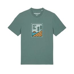 Watapparel T-Shirt ' Let's Get Lost ' Herren Gr&ouml;&szlig;e XS gr&uuml;n / mischfarben