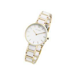 Just Watch Analoguhr 'Salom&eacute;, goldfarbig, 3 ATM' Damen Gr&ouml;&szlig;e One Size wei&szlig;
