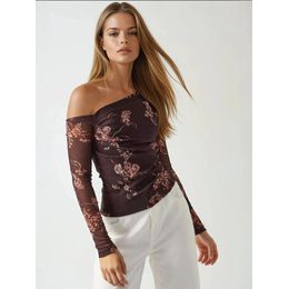 Hiccup Bluse Damen Gr&ouml;&szlig;e M braun / schoko / altrosa / rot