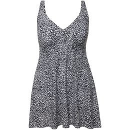 Ulla Popken Badeanzug Damen Gr&ouml;&szlig;e M/L schwarz / wei&szlig;