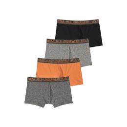 H.I.S. His Jeans Boxershorts Jungen Gr&ouml;&szlig;e 122/128 anthrazit / graumeliert / orange / schwarz