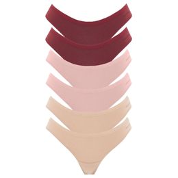 Organication Slip Damen Gr&ouml;&szlig;e XS beige / rosa / rot