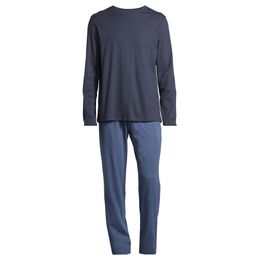 Schiesser Pyjama lang 'Night & Home' Herren Gr&ouml;&szlig;e L blaumeliert