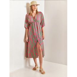 Bianco Lucci Kleid Damen Gr&ouml;&szlig;e 36 hellgr&uuml;n / magenta Sommerkleid
