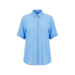 Ulla Popken Hemdbluse Damen Gr&ouml;&szlig;e M/L blau / pastellblau