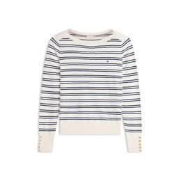 Tommy Hilfiger Pullover Damen Gr&ouml;&szlig;e M hellbeige / navy / wei&szlig;