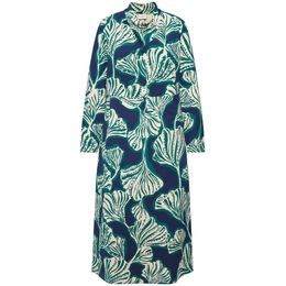 Ulla Popken Kleid Damen Gr&ouml;&szlig;e 46/48 beige / marine / gr&uuml;n Sommerkleid