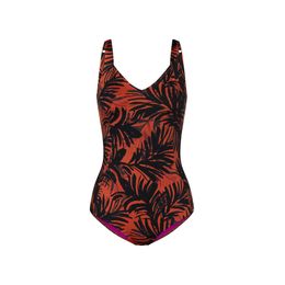 Triumph Badeanzug ' Red Label Summer Palm ' Damen Gr&ouml;&szlig;e XXL dunkelorange / schwarz