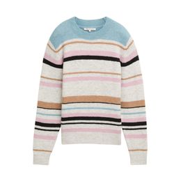 TOM TAILOR DENIM Sweater female size L Light blue / Brown / Lilac / White