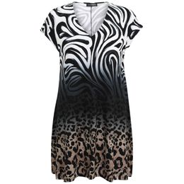 Doris Streich Tunic female size XL Cream / Black / White