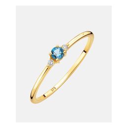 Diamant L'&eacute;ternel Ring aus 375 Gelbgold mit Diamant mit Topas | Gr.: 50