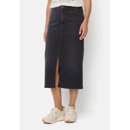 Camel Active Midi-Jeansrock mit geschlitztem Saum in Schwarz | Gr.: 46