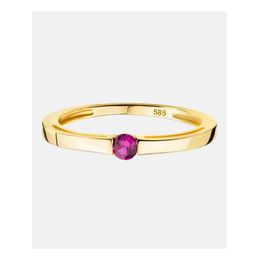 Diamant L'&eacute;ternel Verlobungsring aus 585 Gelbgold mit Rubin | Gr.: 52