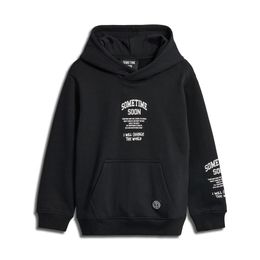 SOMETIME SOON Sweatshirt 'Dimas' Jungen Gr&ouml;&szlig;e 122 schwarz / wei&szlig;