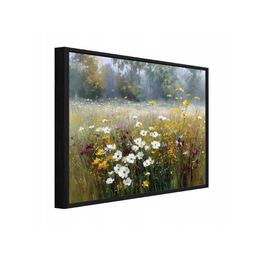 WALLARENA Bilder mit Rahmen Blumen in Gr&uuml;n | Gr.: 90 x 60 cm