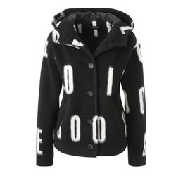 Aniston CASUAL Fleecejacke in schwarz-wei&szlig; | Gr.: 36