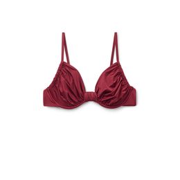 CALZEDONIA Bikini Top 'Shiny Satin' female size 75/85 Blood red