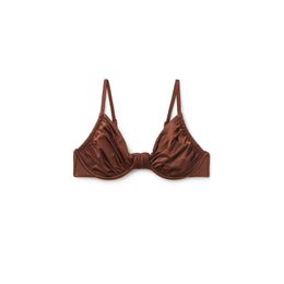 CALZEDONIA Bikini Top 'Shiny Satin' female size 85/95 Brown