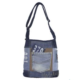 Sunsa Umh&auml;ngetasche 'Sunsa' Damen Gr&ouml;&szlig;e One Size blue denim / hellblau / braun / wei&szlig;
