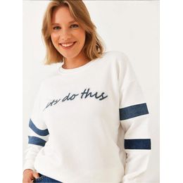 Bianco Lucci Sweatshirt Damen Gr&ouml;&szlig;e L blue denim / wei&szlig;