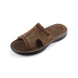 Tiestra Pantolette 'TIESTRA Men's Slippers Comfortable Support Lightweight Summer Leather Sandals Men's Mules for Indoor and Outdoor Use Brown Black' 