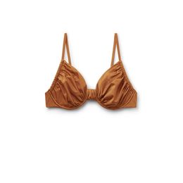 CALZEDONIA Bikinitop 'Shiny Satin' Damen Gr&ouml;&szlig;e 75/85 karamell