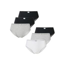 Schiesser Brasilslip ' Modern Multipacks ' Damen Gr&ouml;&szlig;e L graumeliert / schwarz / wei&szlig;