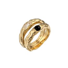 Elli Ring Damen Gr&ouml;&szlig;e 56 gold / schwarz / wei&szlig;