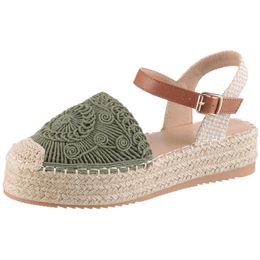 Aniston Espadrilles female size 39 Cream / Cognac / Khaki