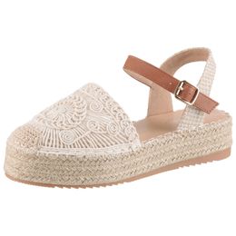 Aniston Sandale Damen Gr&ouml;&szlig;e 36 braun / wei&szlig; Sommerschuhe