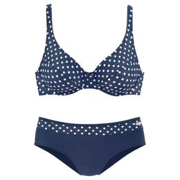 Lascana Bikini female size L Dark blue / White