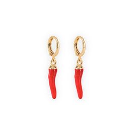 Fr&auml;ulein Wunder Ohrringe 'Chili' Damen Gr&ouml;&szlig;e 3 x 1.5 cm feuerrot
