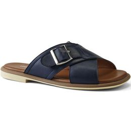 LANDS' END Lederpantoletten f&uuml;r Damen, Damen, size: regular, Blau, Leder, by Lands' End