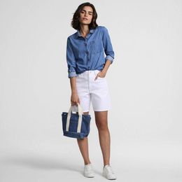 LANDS' END Jeansbluse aus Lyocell-Mix in Petite-Gr&ouml;&szlig;e, Damen, size: petite, Blau, by Lands' End