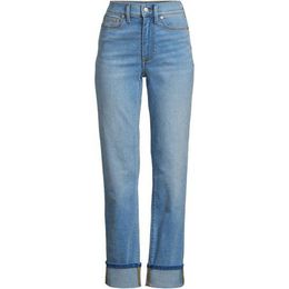 LANDS' END Rail Straight Fit Jeans High Waist f&uuml;r Damen in Petite-Gr&ouml;&szlig;e, Damen, size: petite, Blau, by Lands' End