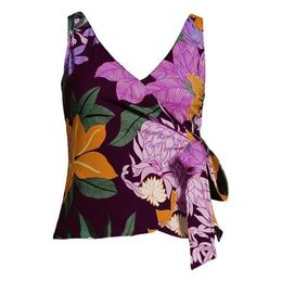 LANDS' END Tankini-Top mit seitlichem Bindeband f&uuml;r Damen mit D-Cups, Damen, size: regular, Lila, Elasthan/Nylon-Mischung, by Lands' End