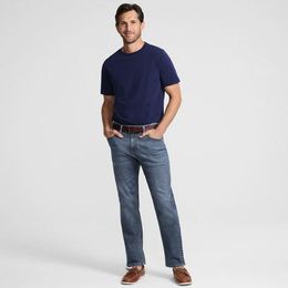LANDS' END All-Day CoolMax Straight Fit Stretch-Jeans, Herren, size: regular, Blau, by Lands' End