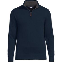 LANDS' END Rei&szlig;verschluss-Pullover aus Bedford-Ripp f&uuml;r Herren, Herren, size: regular, Blau, Baumwolle, by Lands' End
