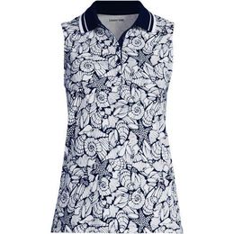 LANDS' END &Auml;rmelloses Supima-Poloshirt f&uuml;r Damen in Plus-Gr&ouml;&szlig;e, Damen, size: plus, Blau, Baumwolle, by Lands' End